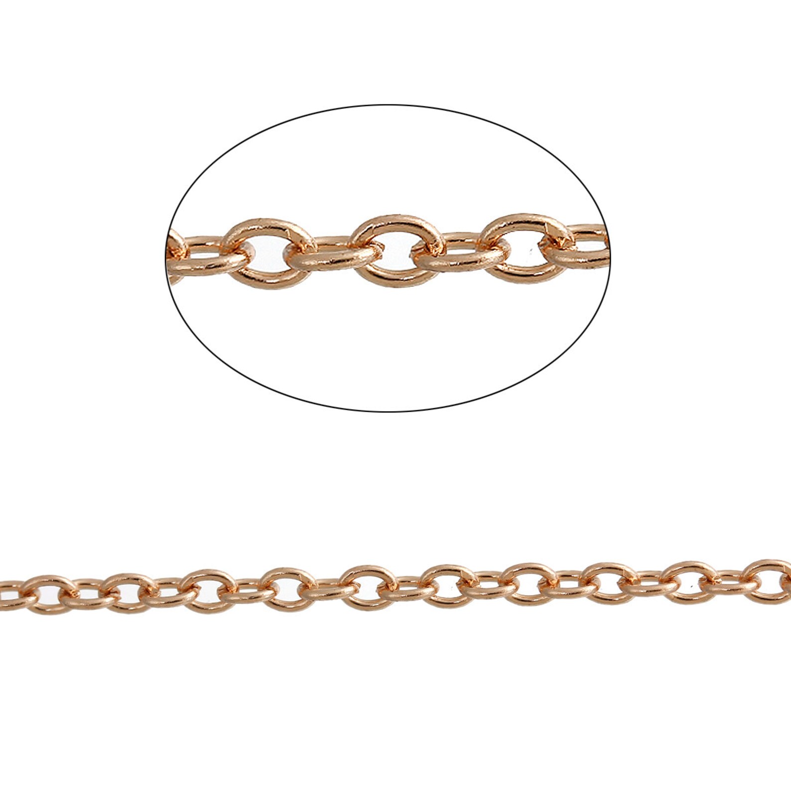 16ft Light Rose Gold Plated Link-open Cable Chain 3x2mm - Etsy