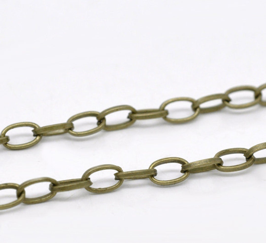 32ft Antique Bronze Cable Link-open Chain - 6.5x4mm - Wholesale Jewelry ...