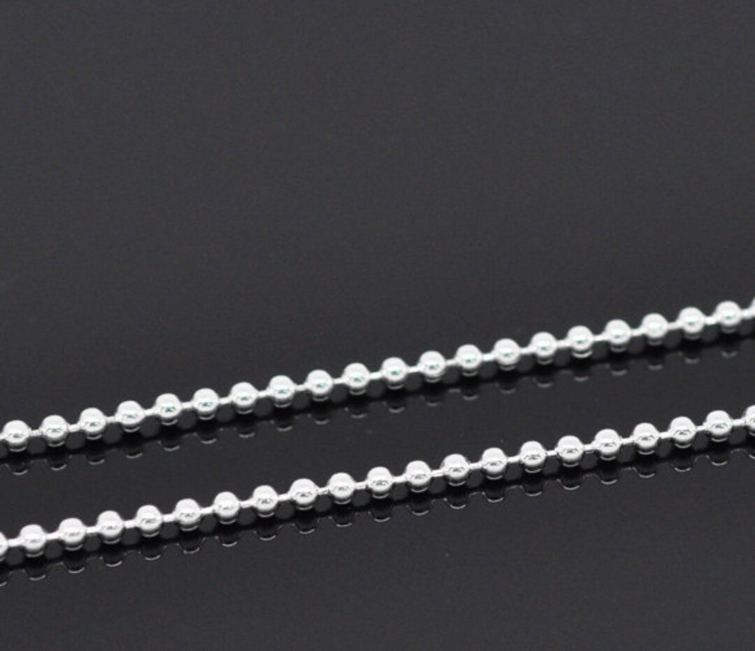 32ft Silver Plated Ball Chain - 1.5mm - Wholesale Chain, Bulk Chain ...