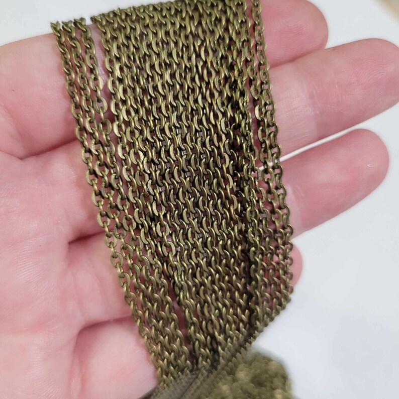32ft Antique Bronze Cable Chain - 3x2mm - Ships From USA, Lead Free ...