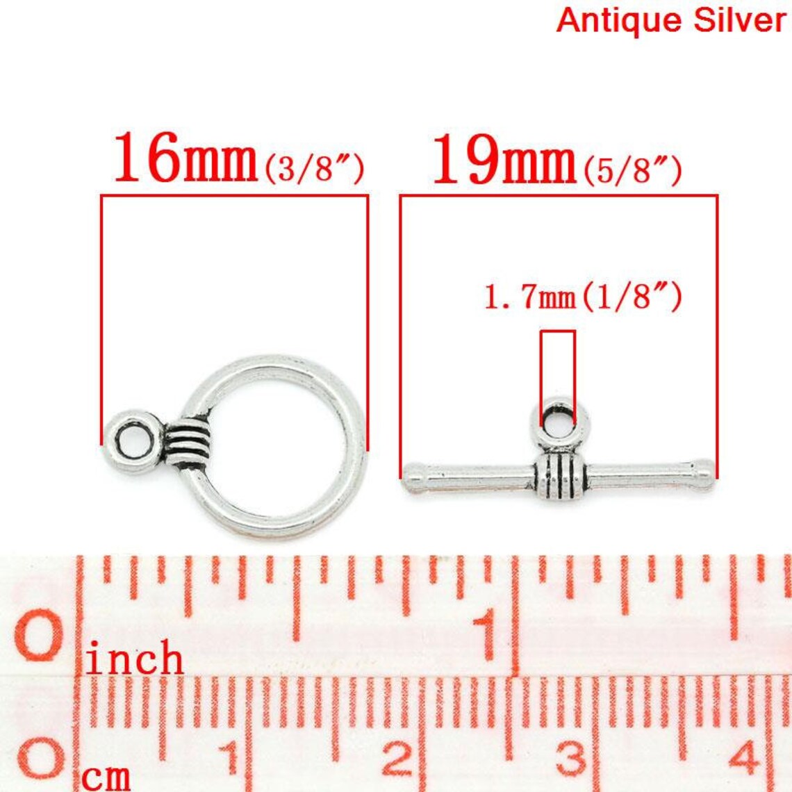 20pcs Antique Silver Toggle Clasp - 11x16mm 19x6mm - Ships From USA ...