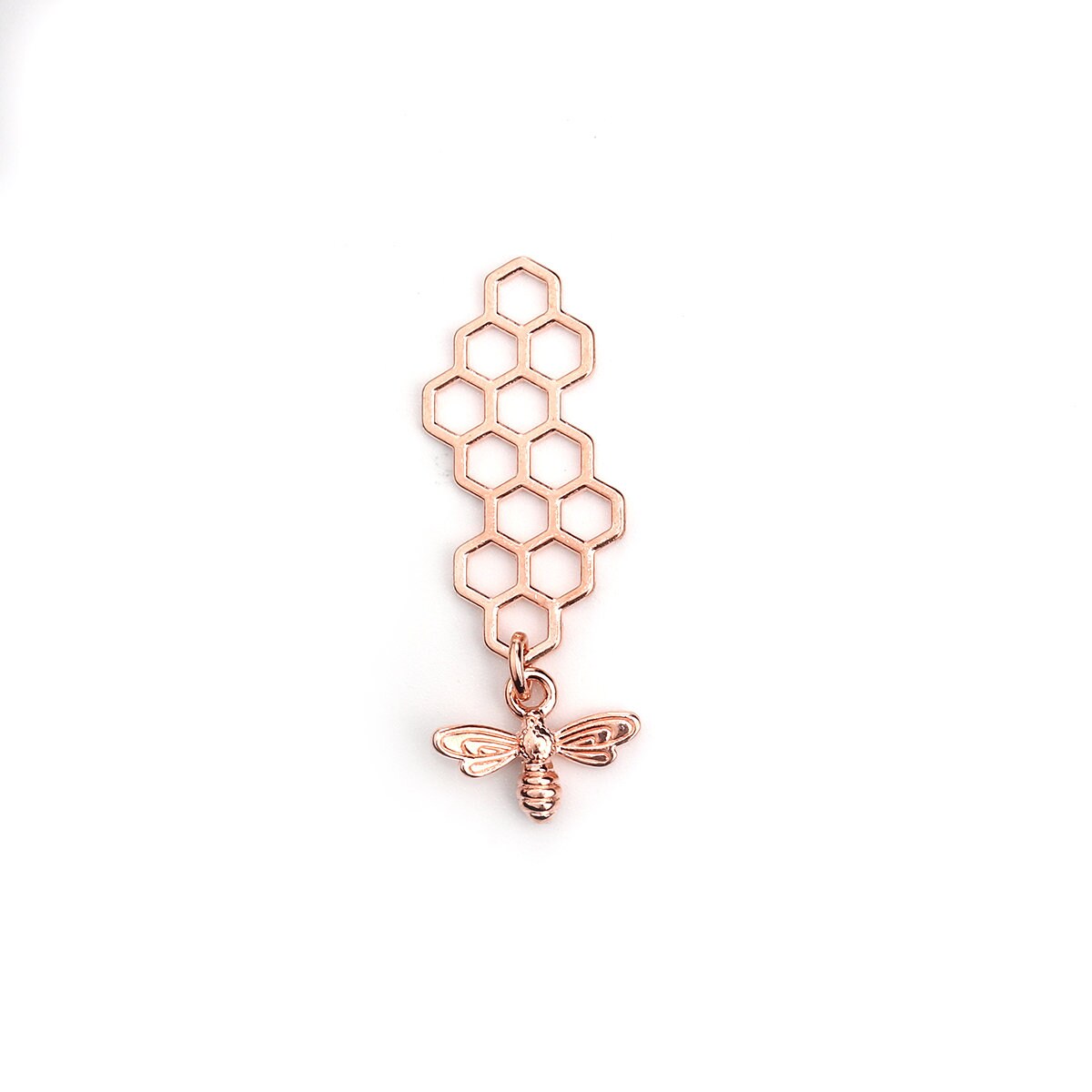 2pc Rose Gold Plated Honeycomb With Bee Charm 46x16mm | Etsy