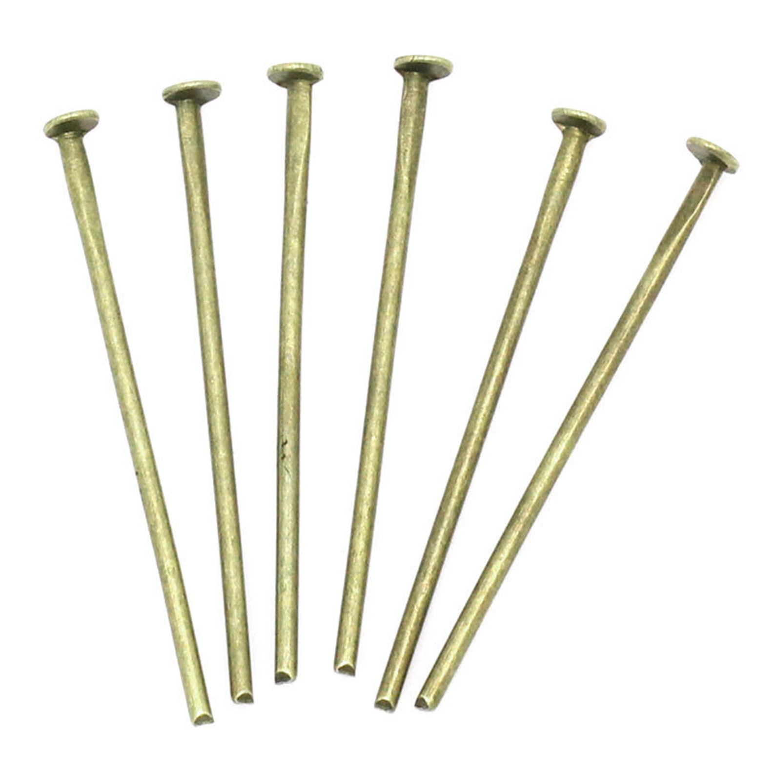 50pc Antique Bronze Head Pin - 22mm + 20 Gauge - Jewelry Finding ...