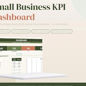 Small Business KPI Dashboard | Excel & Google Sheets Spreadsheet ...