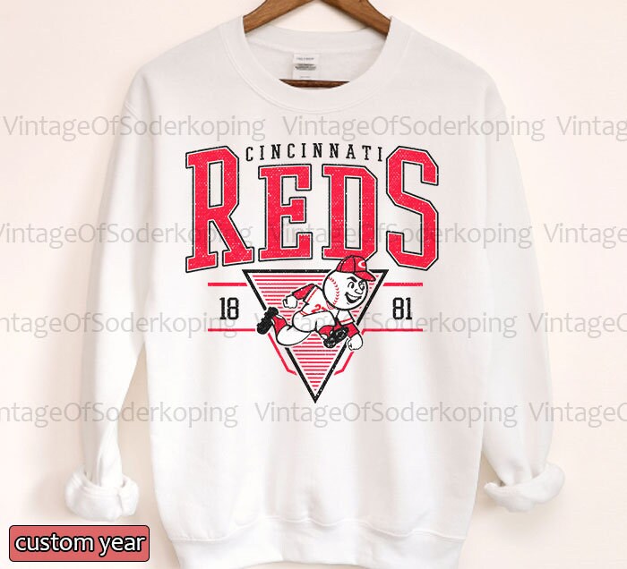 Vintage Cincinnati Reds Sweatshirt Cincinnati Baseball Shirt Cincinnati ...