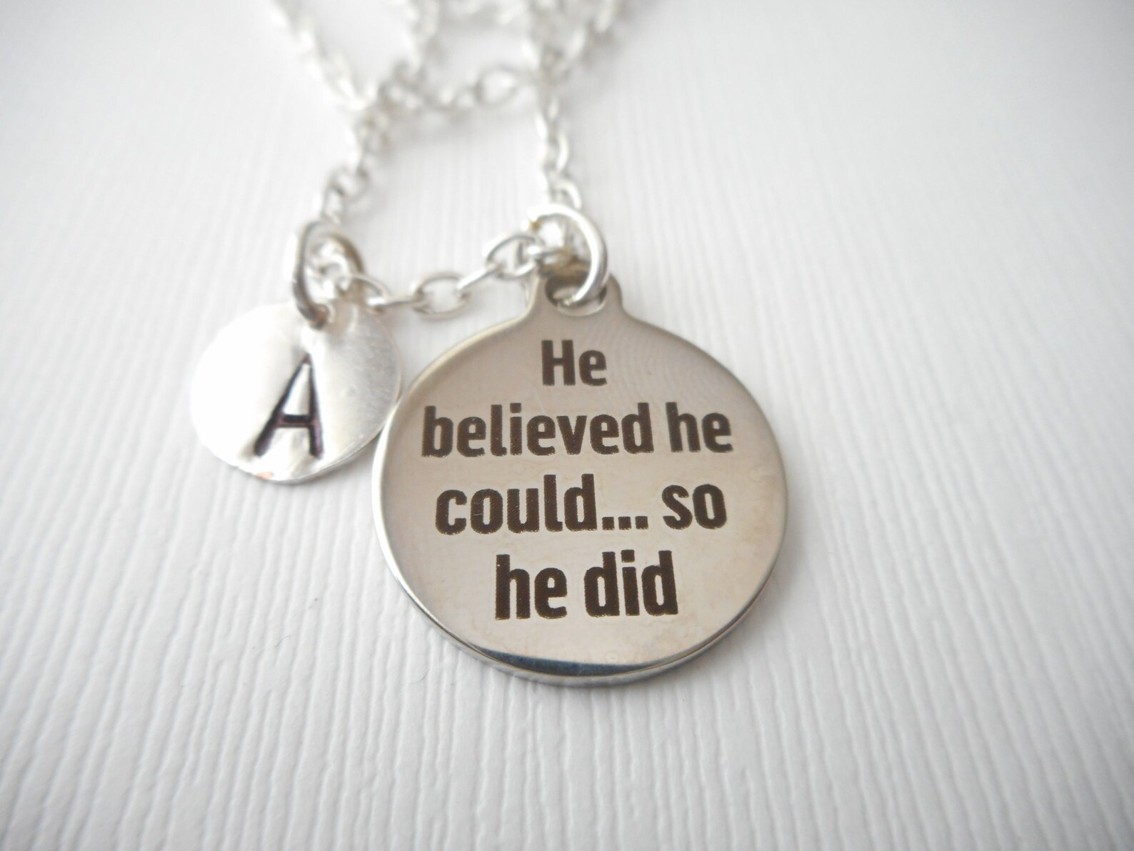 He believed He could so he did Initial Necklace/ graduation | Etsy
