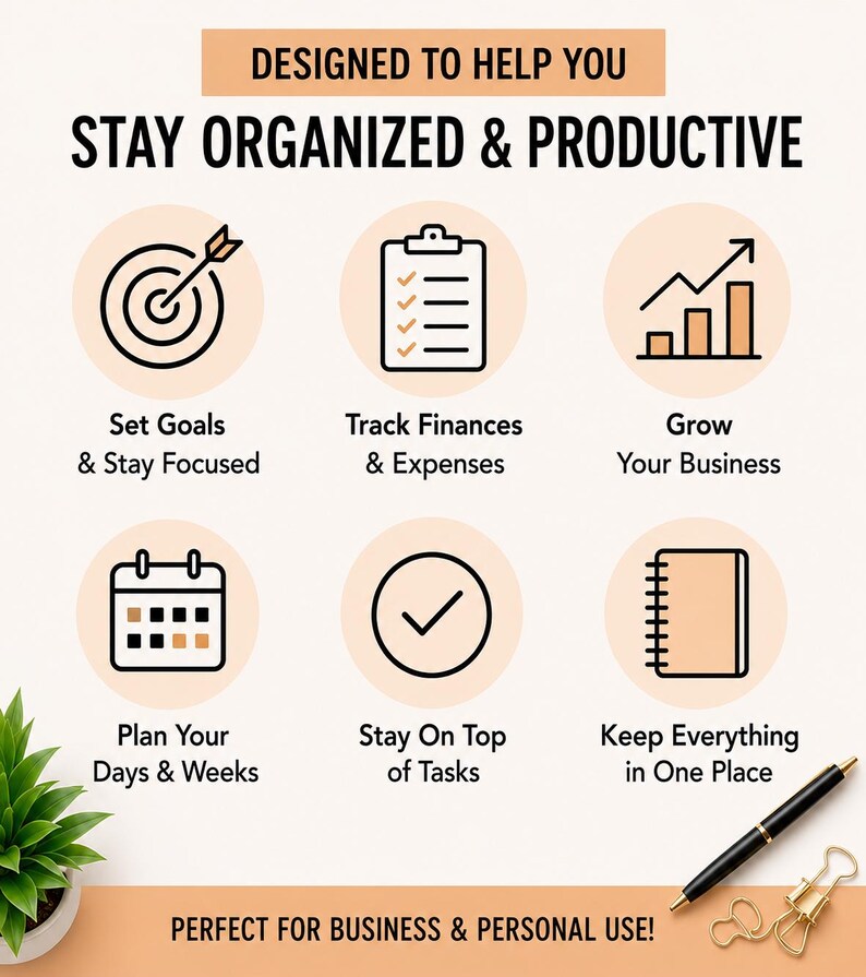 Small Business Planning Bundle | Goal Setting, Finance, Productivity ...