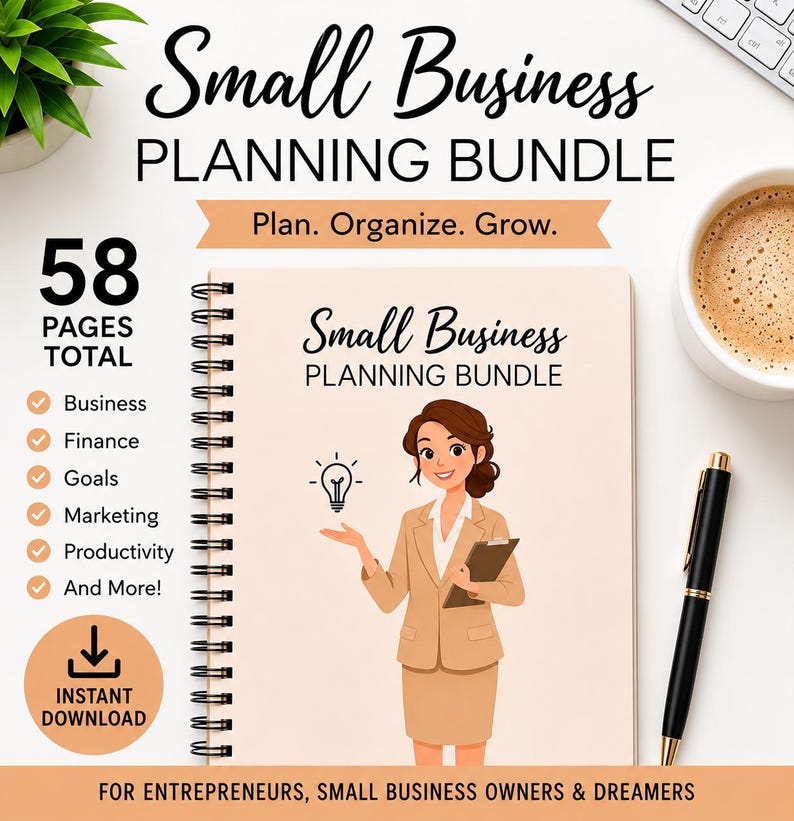 Small Business Planning Bundle | Goal Setting, Finance, Productivity ...