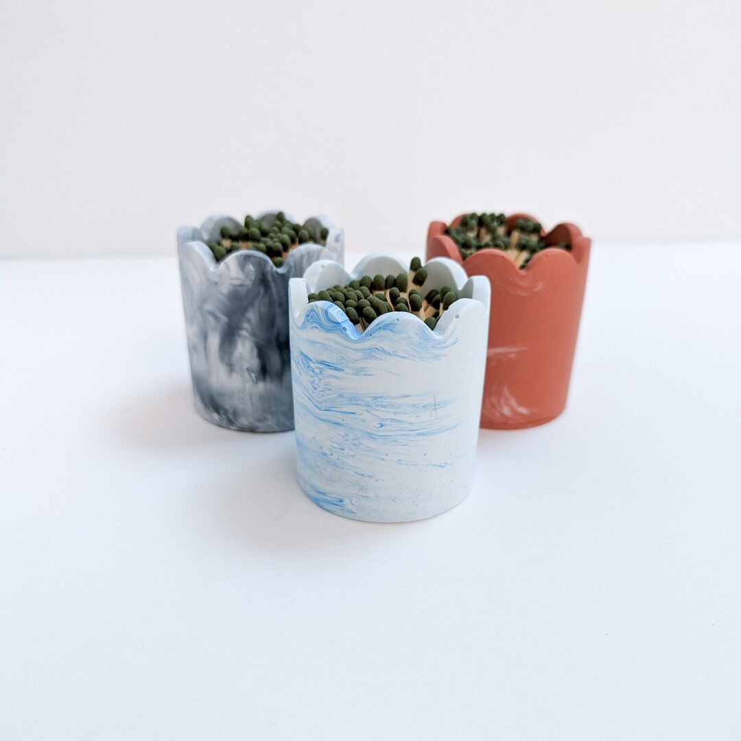 Scalloped Match Holder & Striker, Eco-friendly Home Decor, Wave Dish ...
