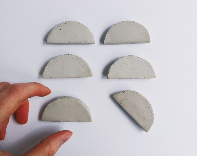 Minimalist Concrete Magnets. Modern Half Moon Fridge Magnets. Home ...