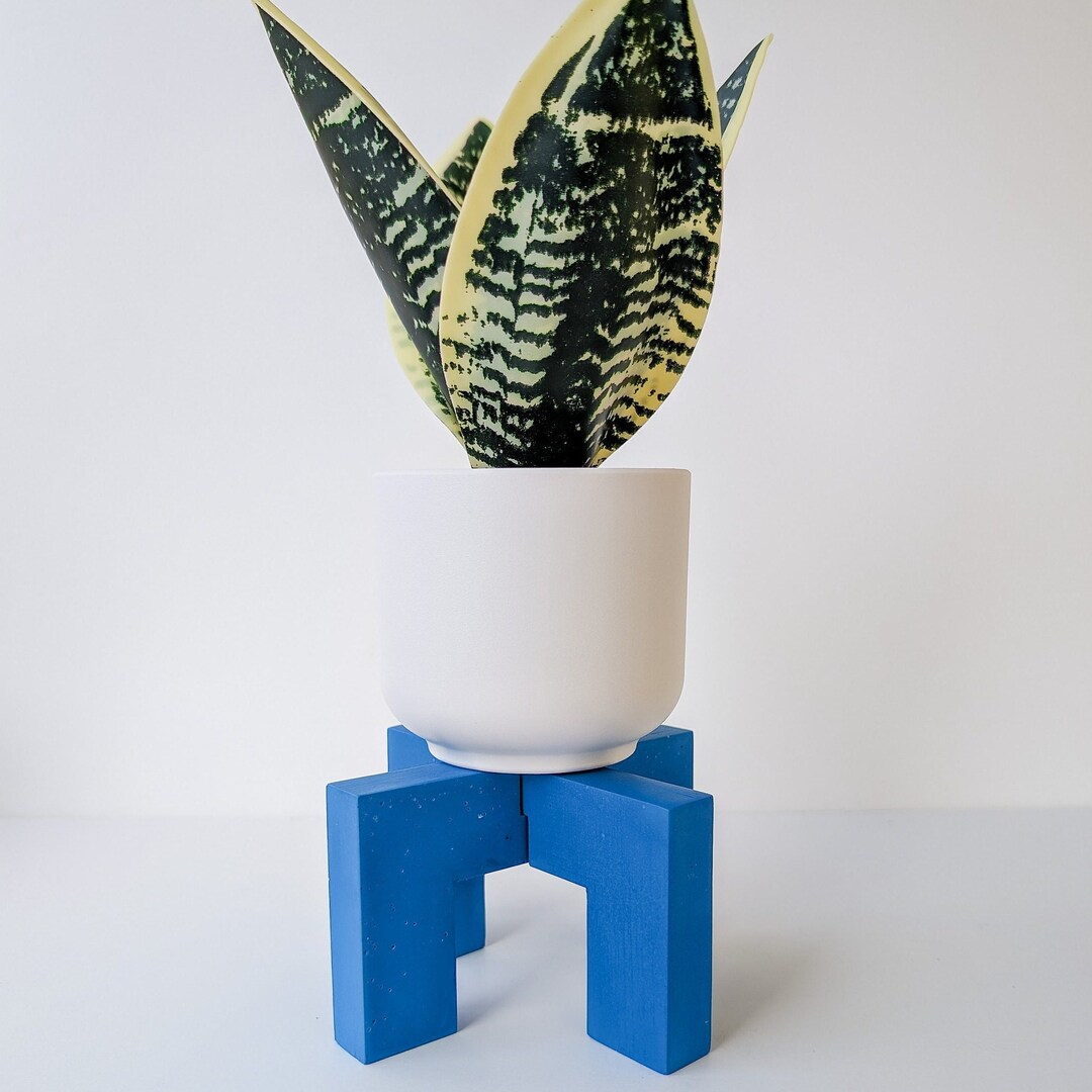 Blue Interlocking Plant Stand, Primary Blue Plant Pedestal, Colorful ...
