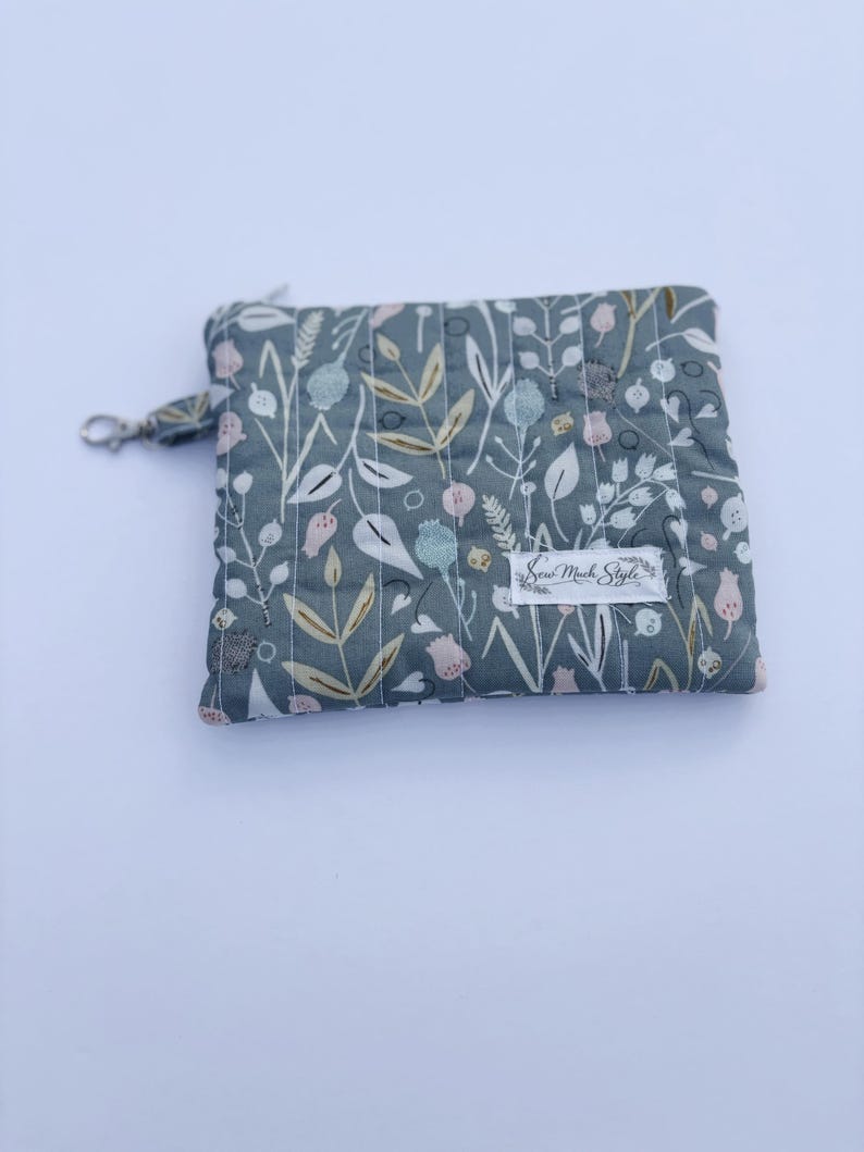 Handmade Quilted Keychain Wallet, Small Card Holder, Zipper Coin Purse ...