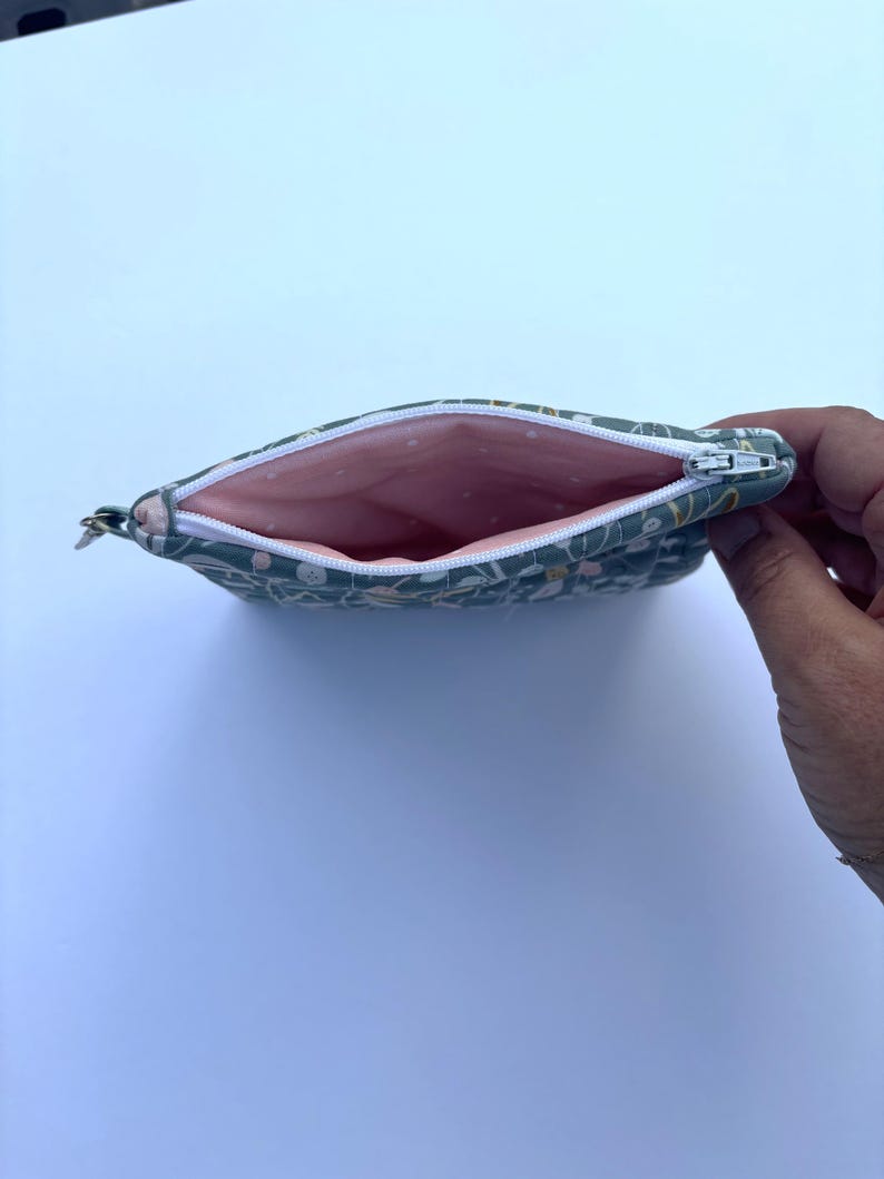 Handmade Quilted Keychain Wallet, Small Card Holder, Zipper Coin Purse ...