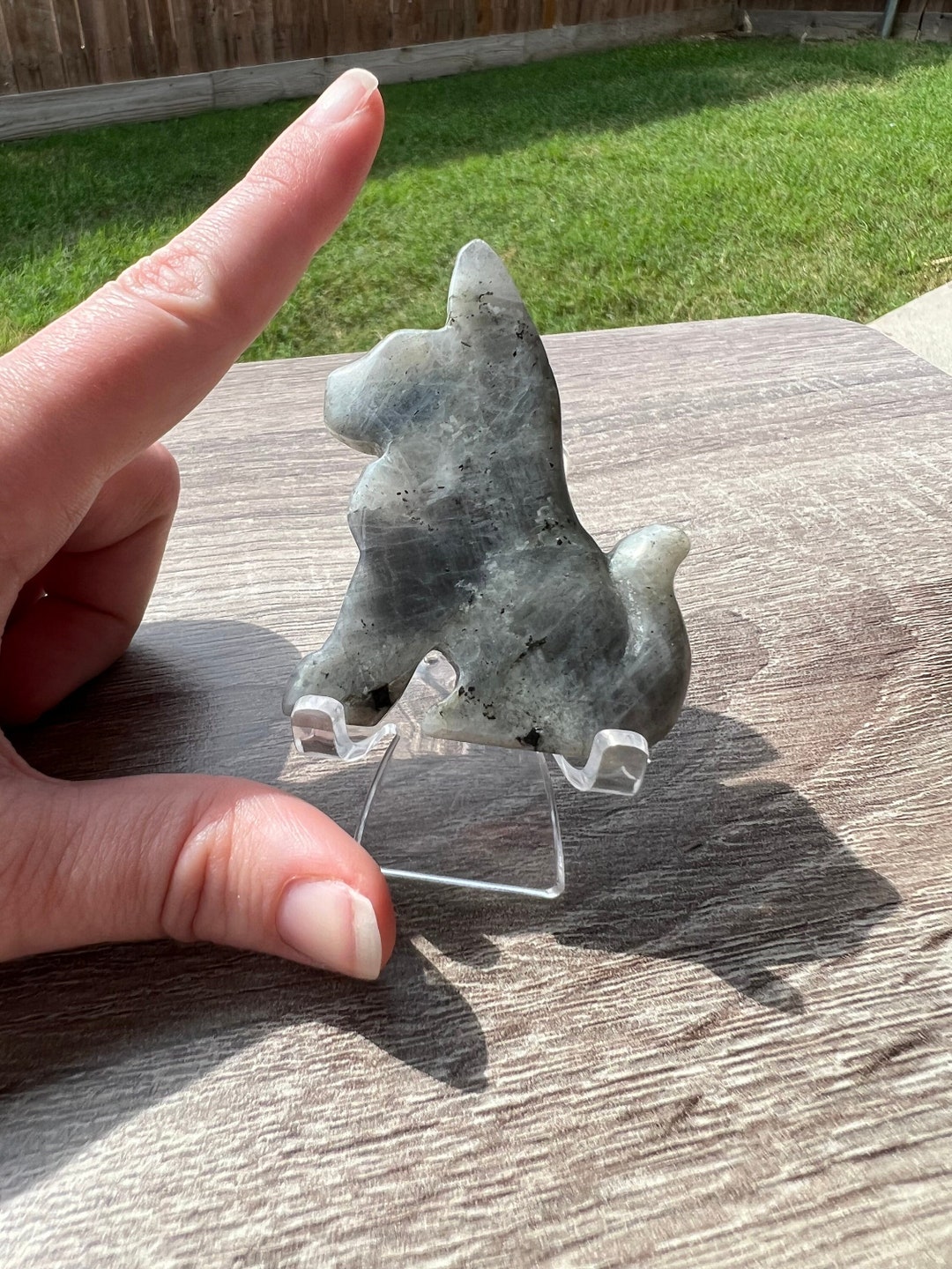 Labradorite Dog Carving - Etsy