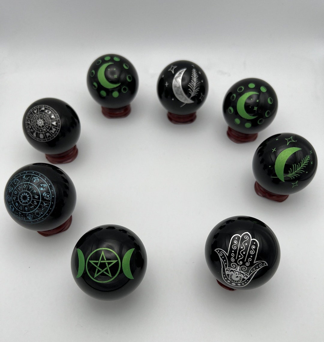 150g Obsidian Engraved Sphere - Etsy
