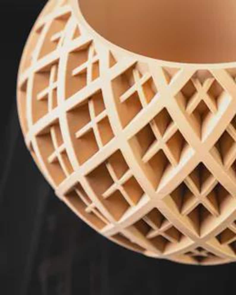 3D Printed Geometric Lattice Planter, Modern Minimalist Home Office ...