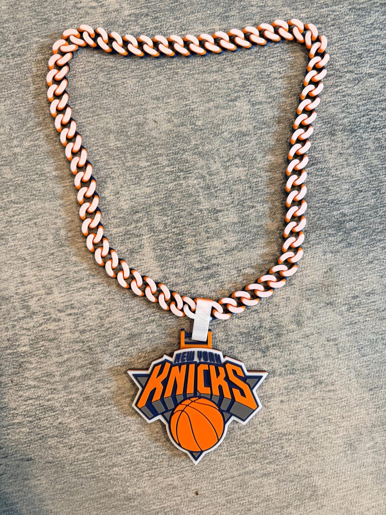 NY Knicks Hype Chain Necklace | 3D Printed Basketball Fan Jewelry, Game ...