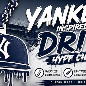Yankees Inspired Drip Hype Chain Necklace | New York Baseball Fan Chain ...