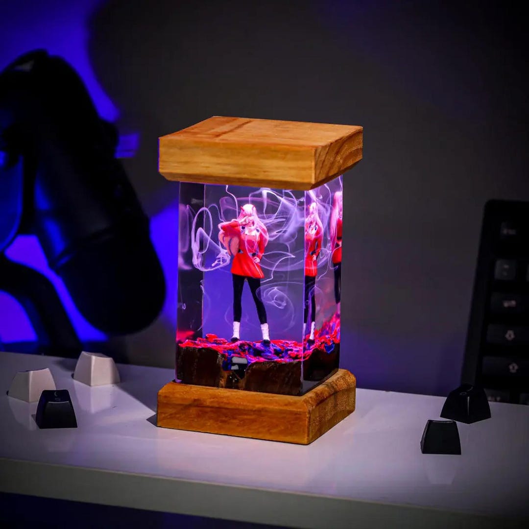 Darling in the Franxx Zero Two Epoxy Resin Wood Lamp Night Light Unique ...