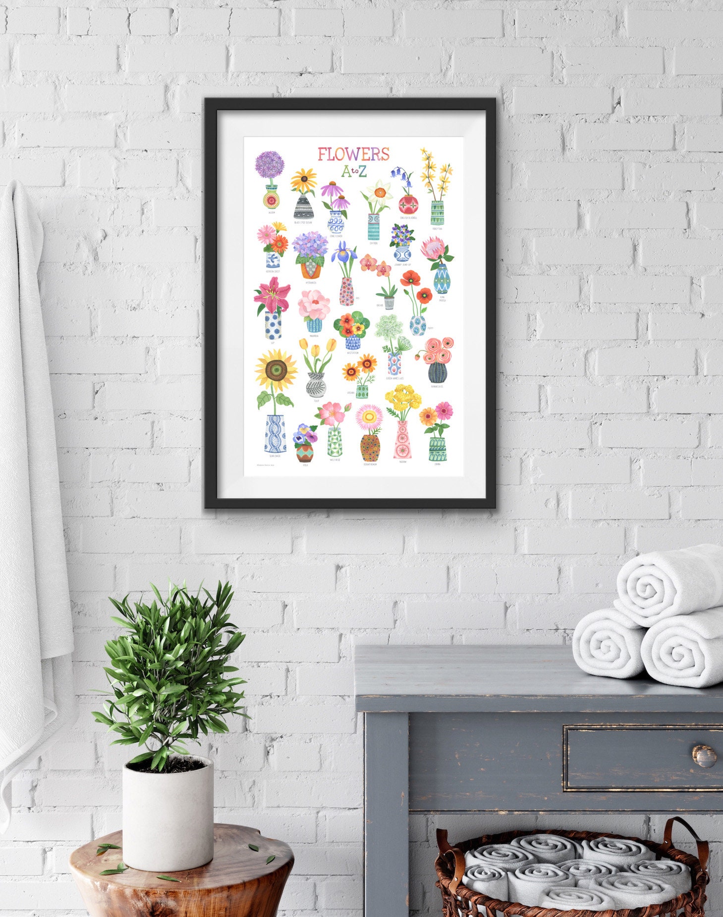 Flower, Floral, Print, Flowers a to Z, Floral Poster, Flower Poster ...