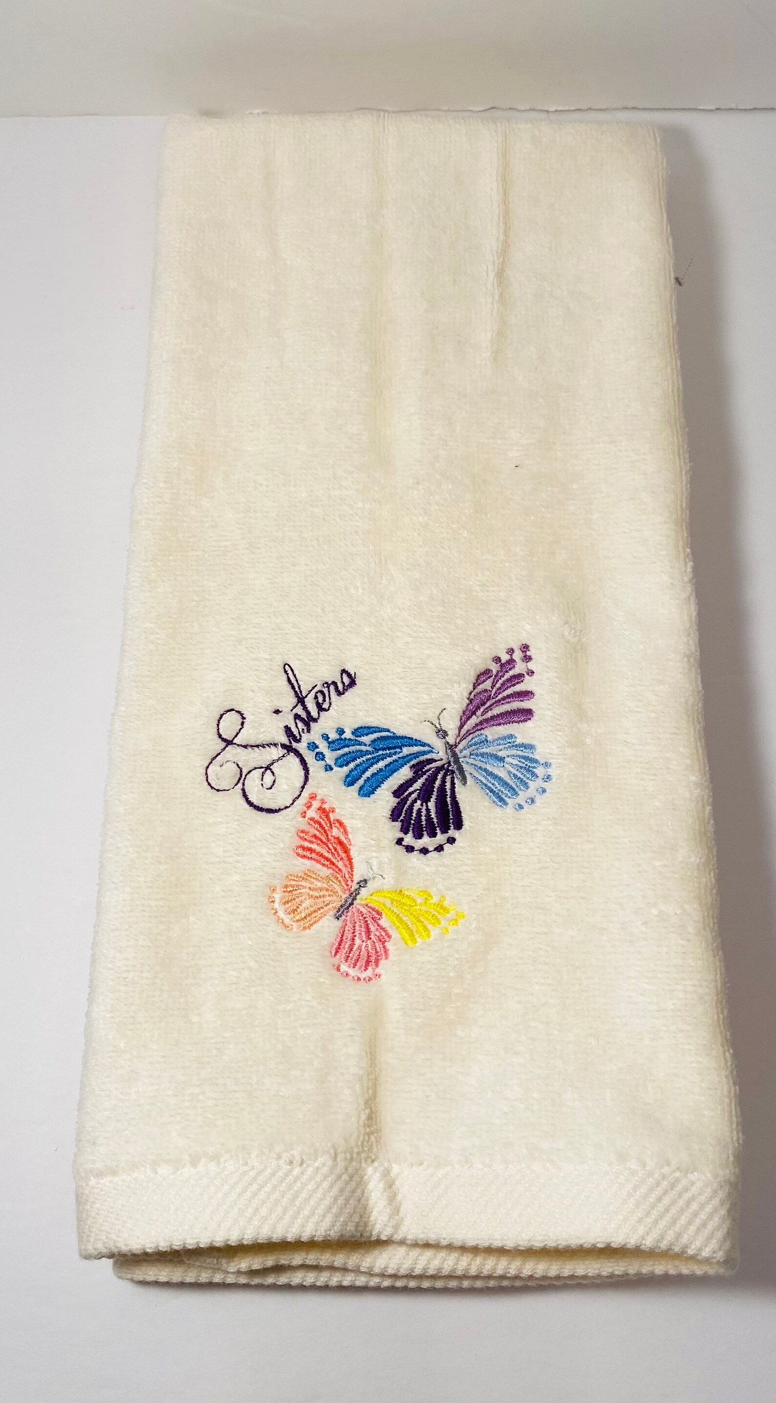 Sisters Embroidered Hand Towel Set - Etsy