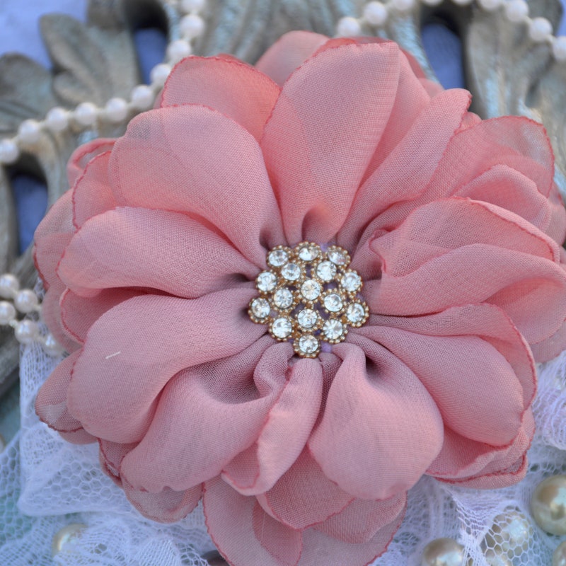 Pink Chiffon Flower - Etsy
