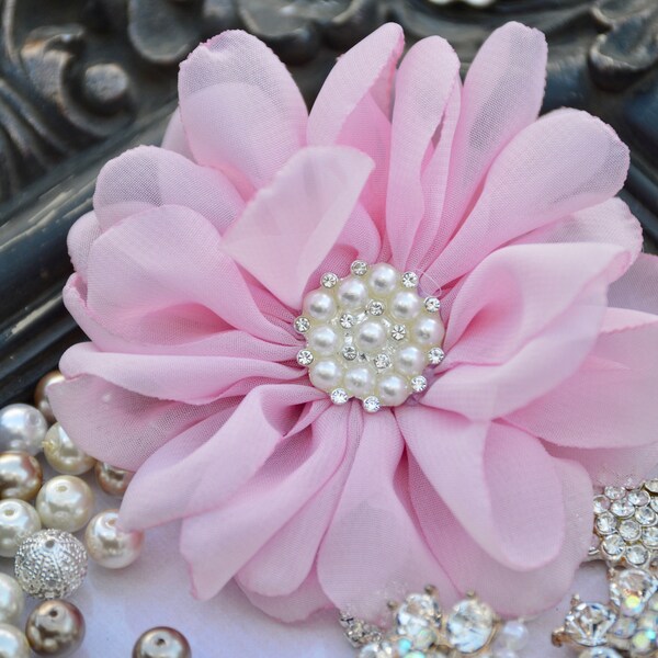 Pink Chiffon Flower - Etsy