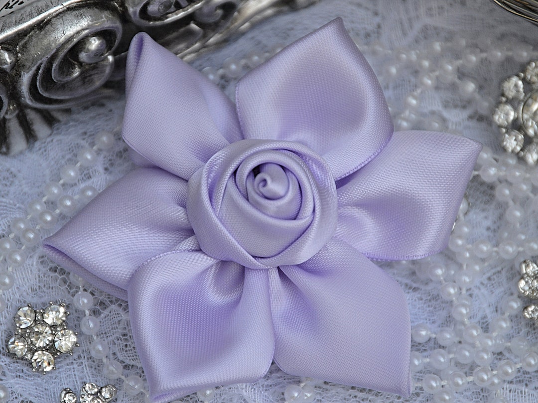 70 Colors Combination, Lavender Satin Ribbon Flowers, 3 Satin Fabric ...