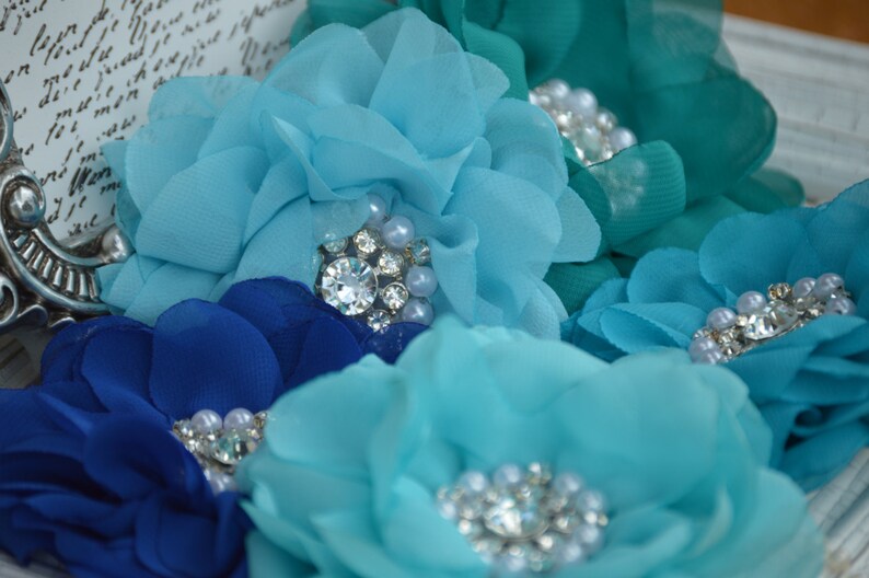 4 Chiffon Flowers Fabric Flowers Burgundy Chiffon - Etsy