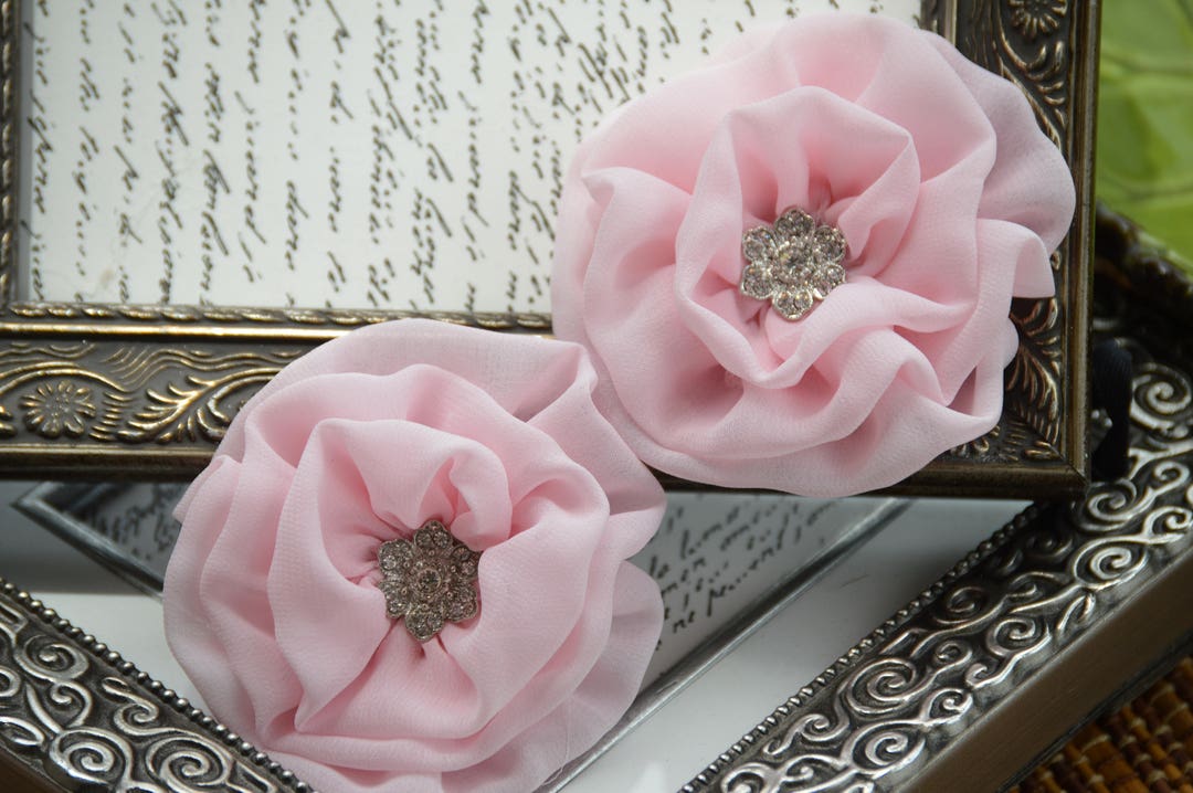 Light Pink Chiffon Flowers Fabric Flowers 3 Chiffon - Etsy