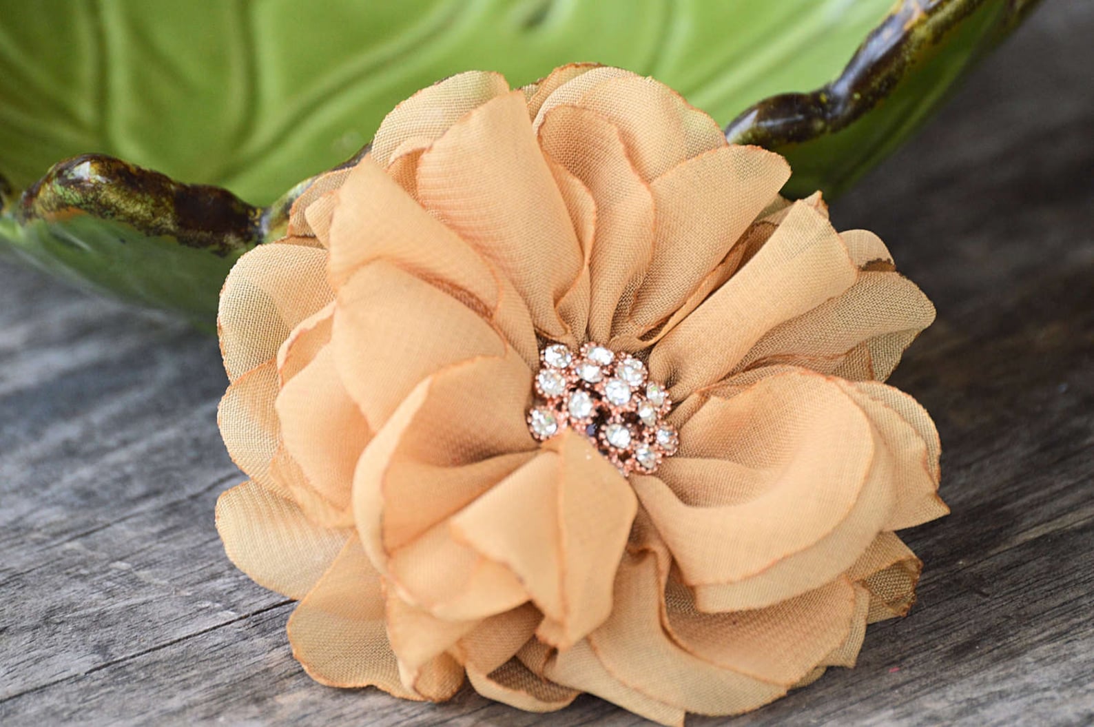 3 1/2 Chiffon Flowers Fabric Flowers Peach Chiffon - Etsy