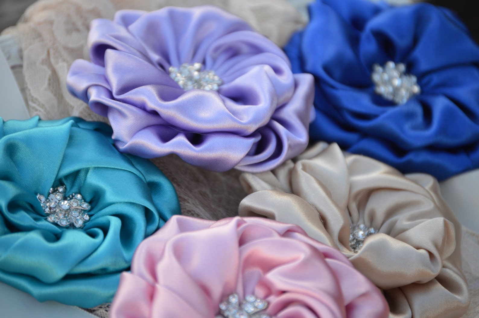 Hot Pink Satin Flowers 3 Large Satin Rolled Flowers - Etsy