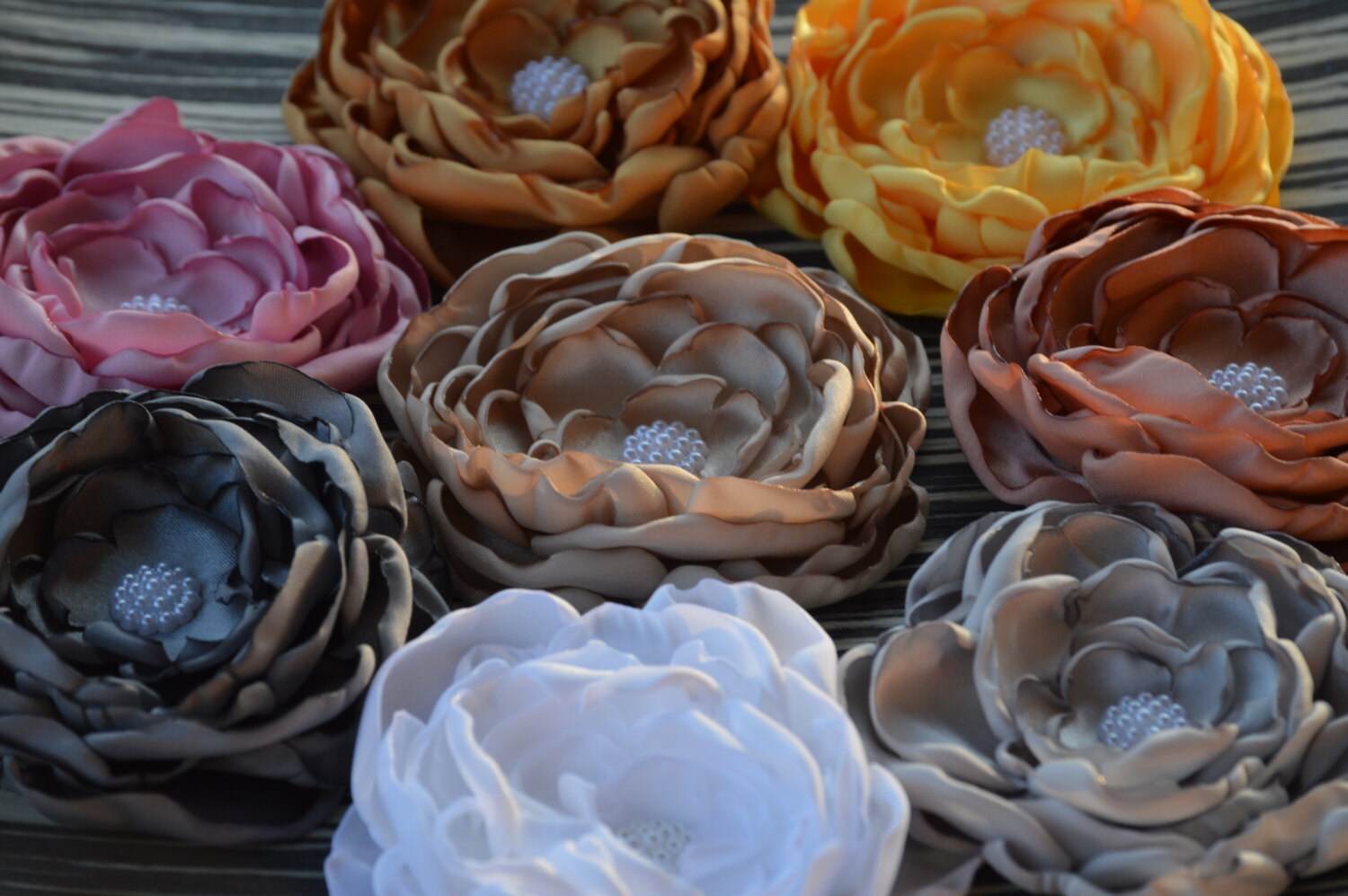 3 1/2 Satin Flowers Soft Satin Layered Fabric Flowers | Etsy