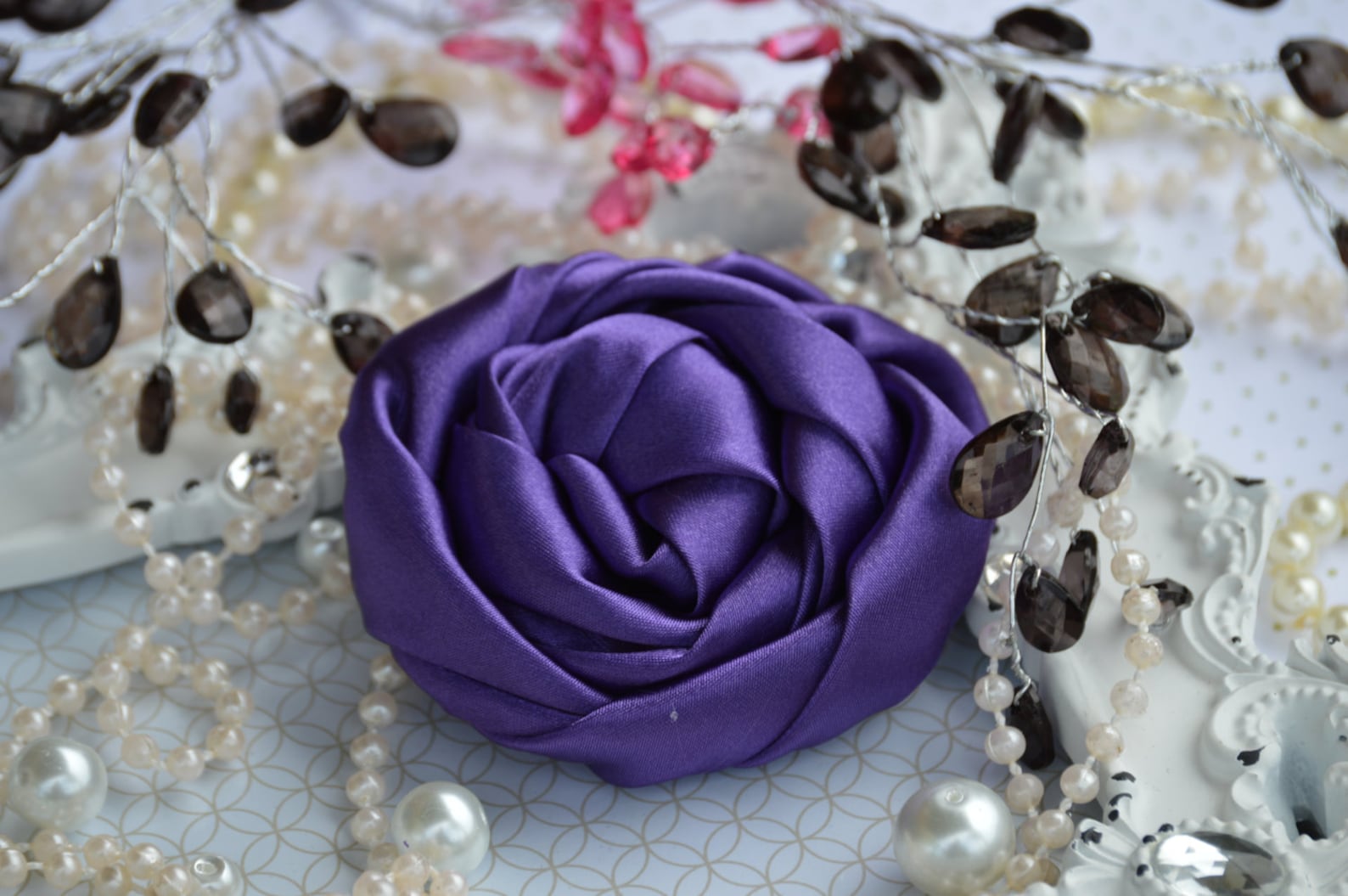 Purple Large Satin Roses 3 Large Satin Rolled Flowers - Etsy México
