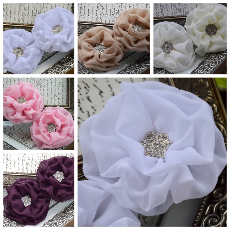 Dusty Rose Chiffon Flowers Fabric Flowers 3 Chiffon - Etsy