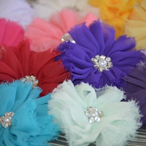 3 Chiffon Flowers Chiffon Fabric Flowers Ivory Chiffon - Etsy