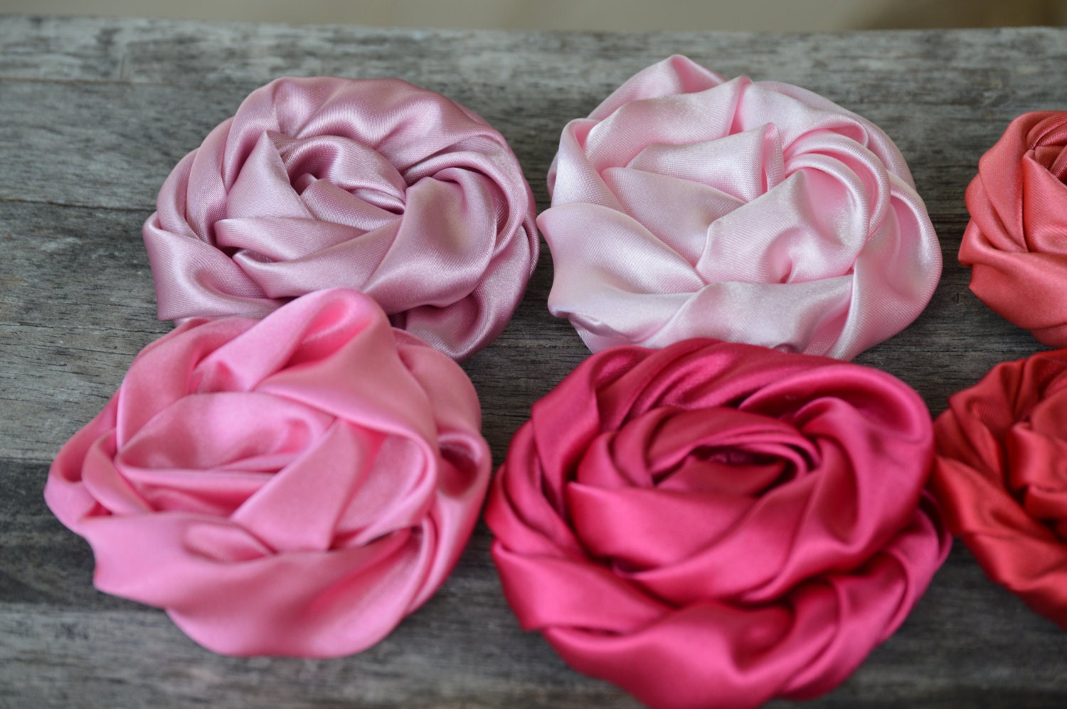 Mauve/ Pink/ Dusty Rose Large Satin Roses 3 Large | Etsy