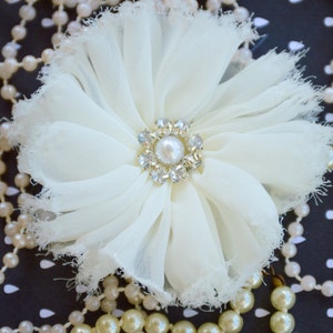 3 Chiffon Flowers Chiffon Fabric Flowers Ivory Chiffon - Etsy