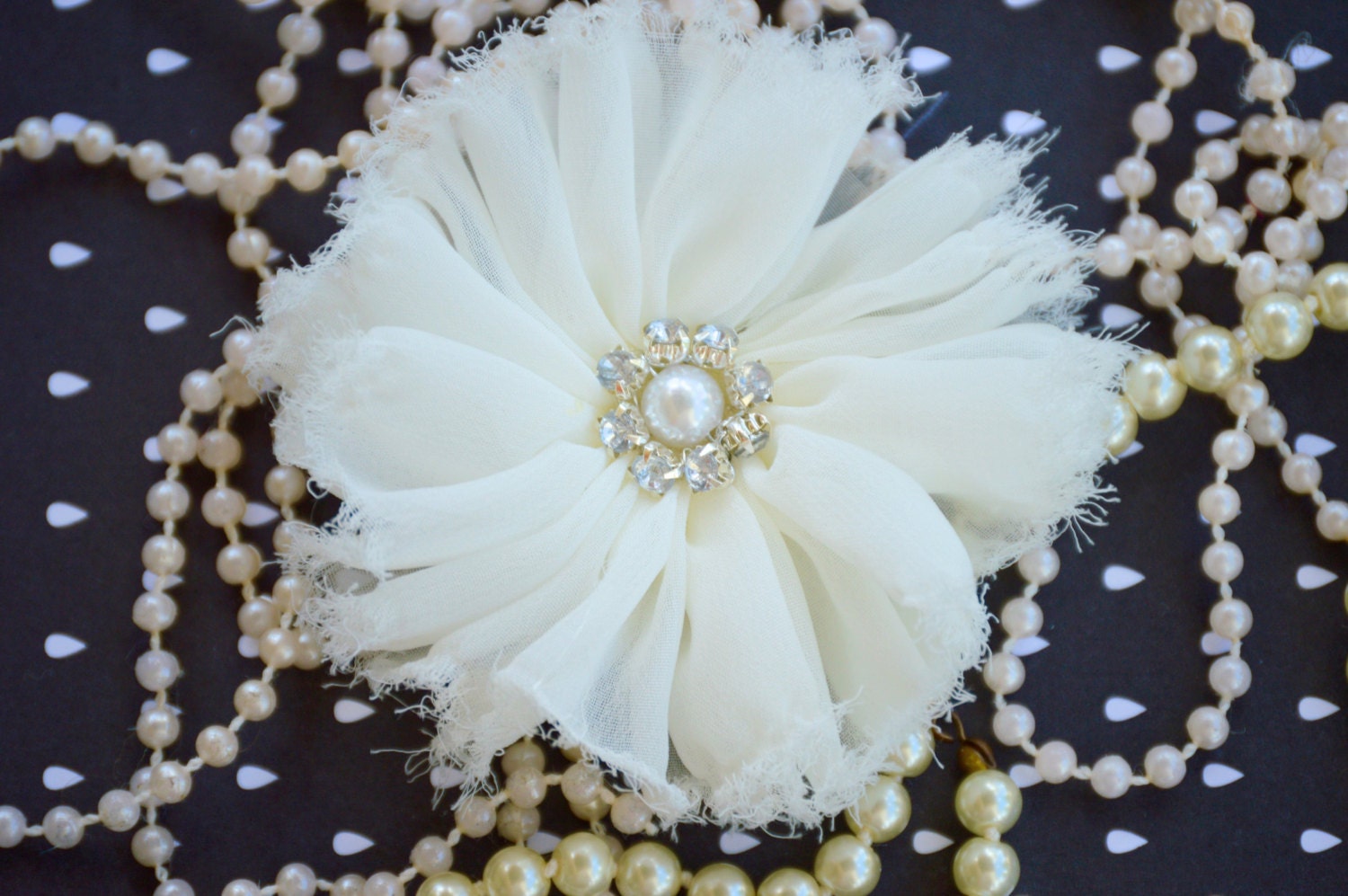 3 Chiffon Flowers Chiffon Fabric Flowers Ivory Chiffon - Etsy