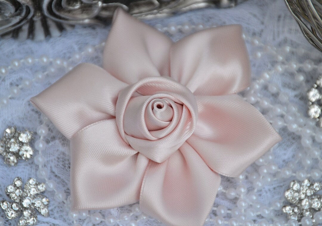 70 Colors Combination, Blush Quartz Pink Satin Ribbon Flowers, 3 Satin ...