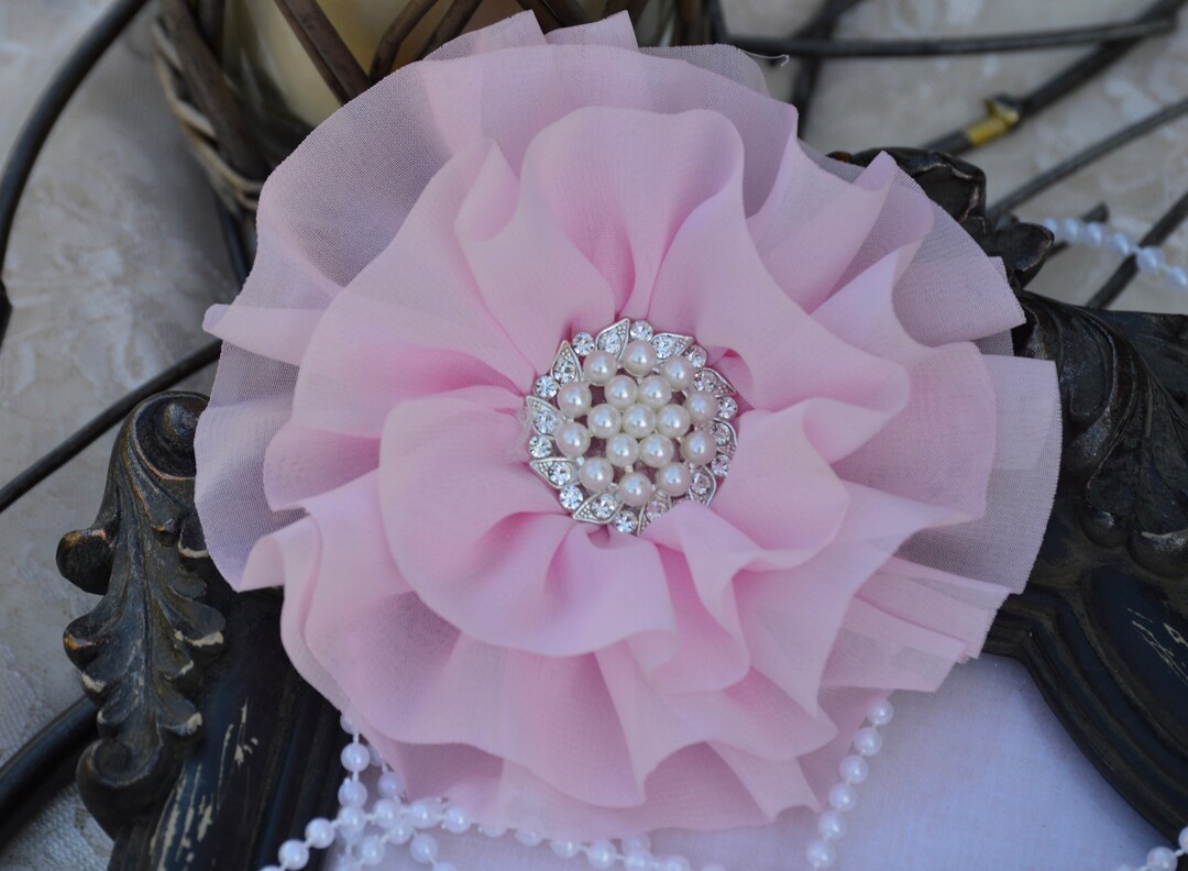 Bright Pink Chiffon Flowers, 4.5 Chiffon Flowers, Chiffon Flower ...