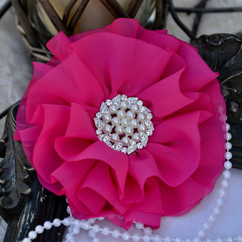 Pink Chiffon Flower - Etsy