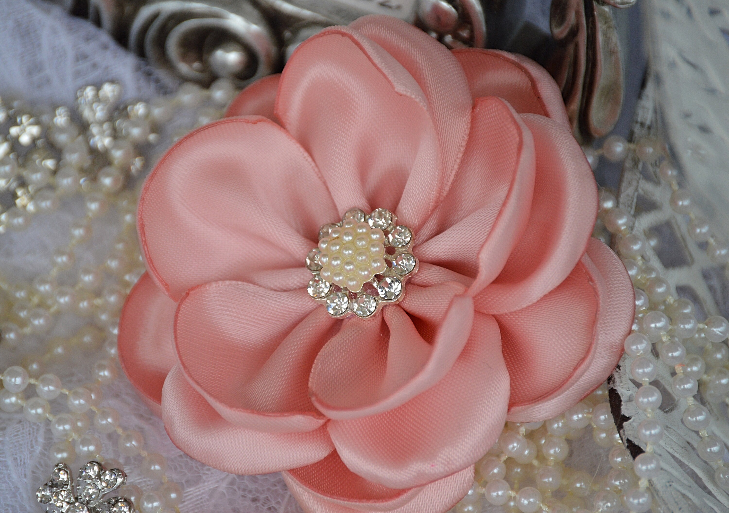 Mocha Satin Ribbon Flowers 3 Satin Fabric Flowers - Etsy UK