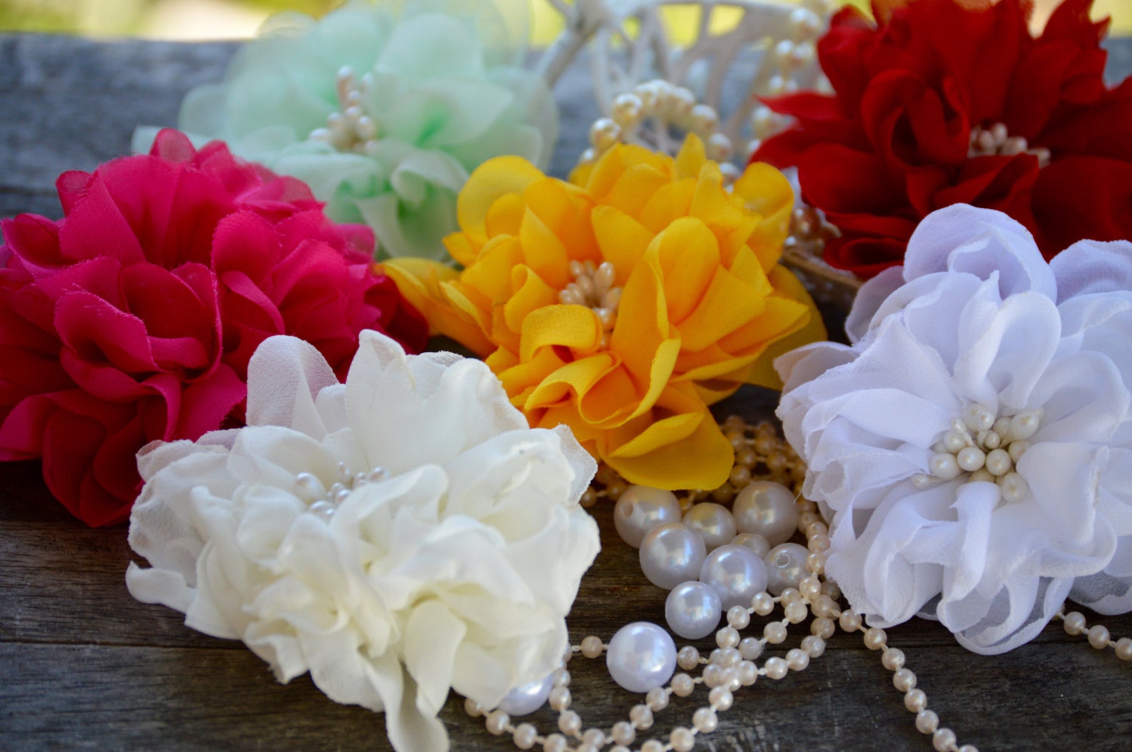 Chiffon Flower Chiffon Rose Flowers Yellow Chiffon Flowers - Etsy France