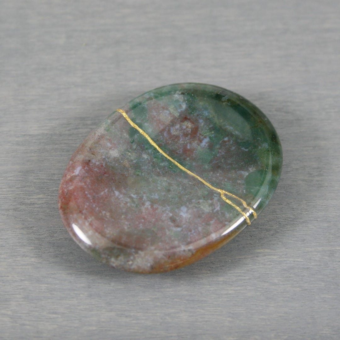 Kintsugi Repaired Fancy Jasper Worry Stone - Etsy
