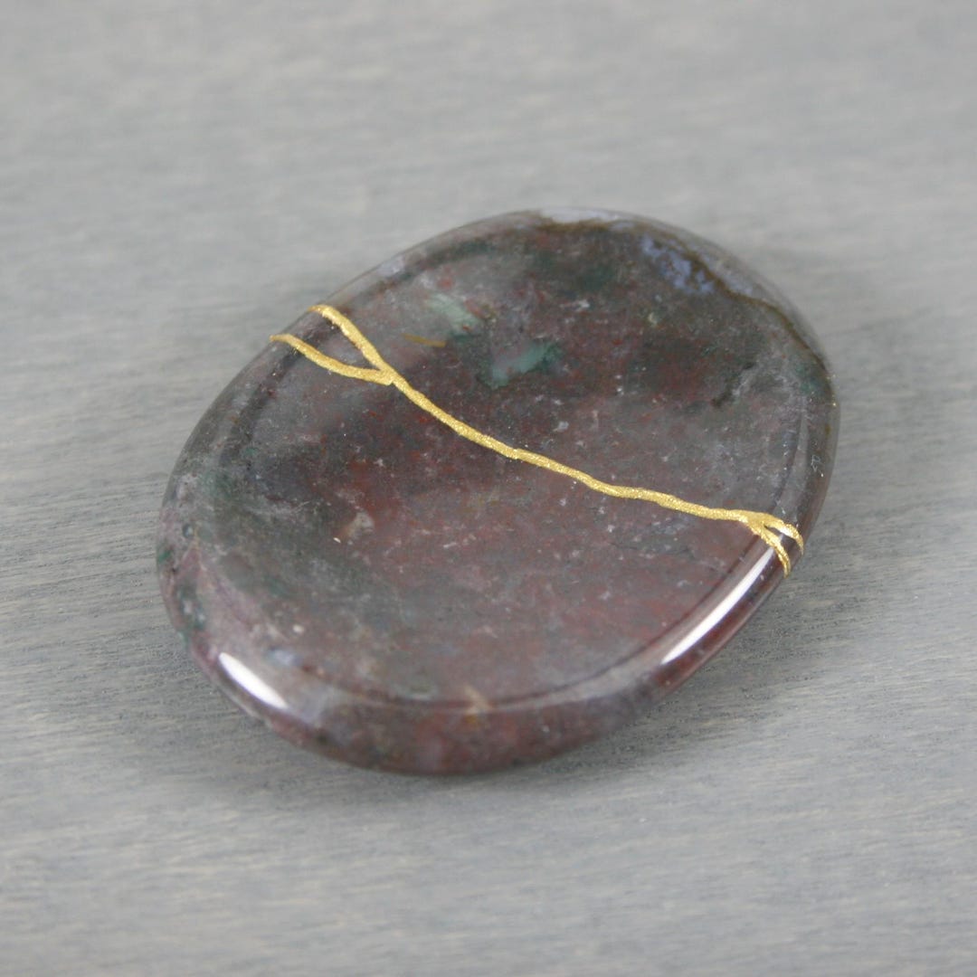 Kintsugi Repaired Fancy Jasper Worry Stone - Etsy