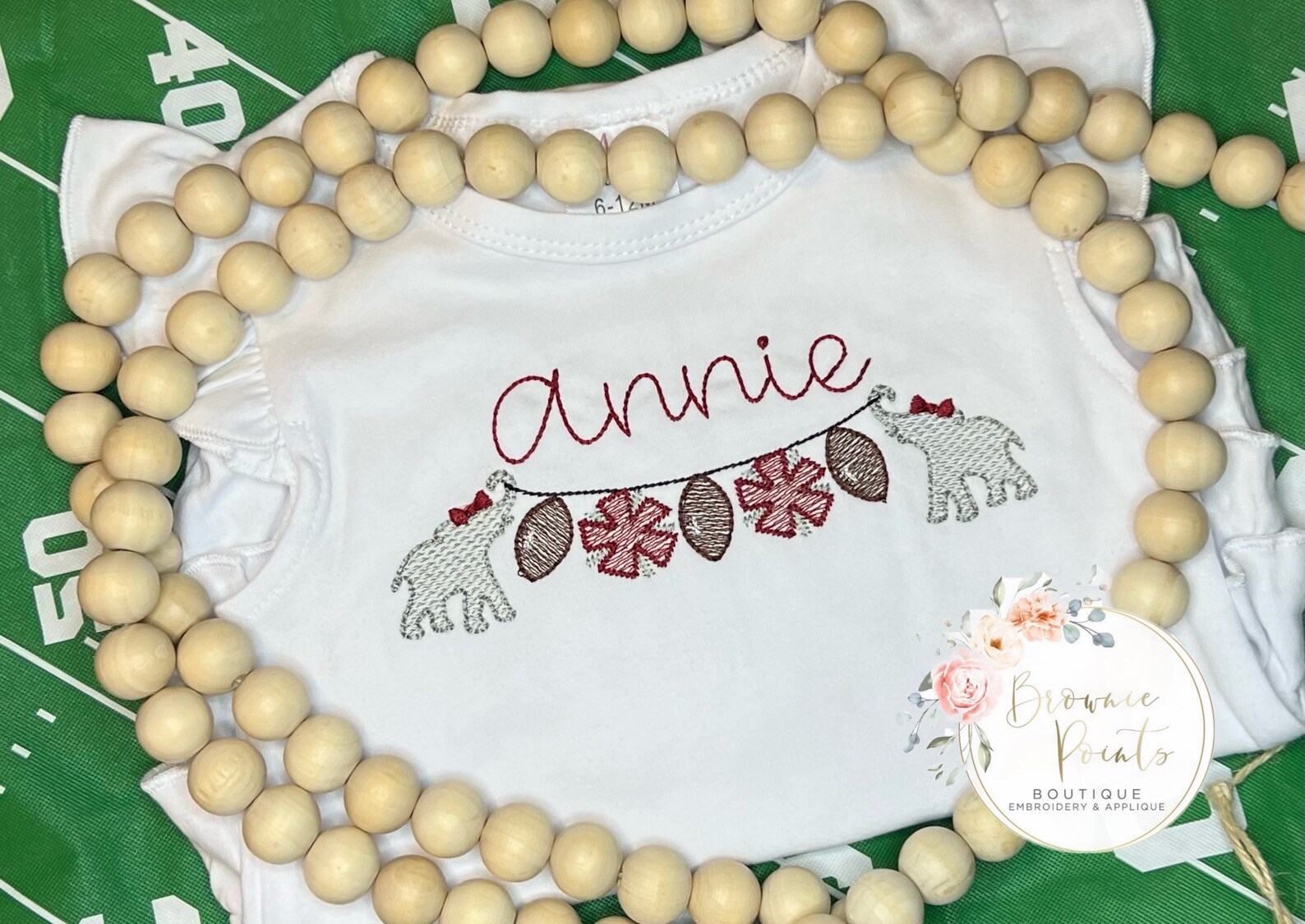 Elephant Crimson Mascot Football Girls Ruffle Shirt Ruffle - Etsy