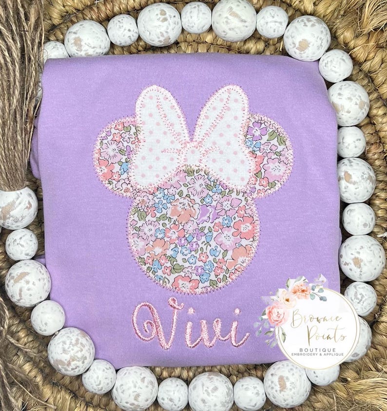 Magical Mouse With Bow Appliqué Lavender Shirt, Ruffle Tshirt, Ruffle ...