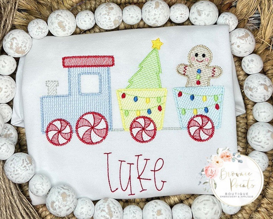 Christmas Train Embroidery - Etsy