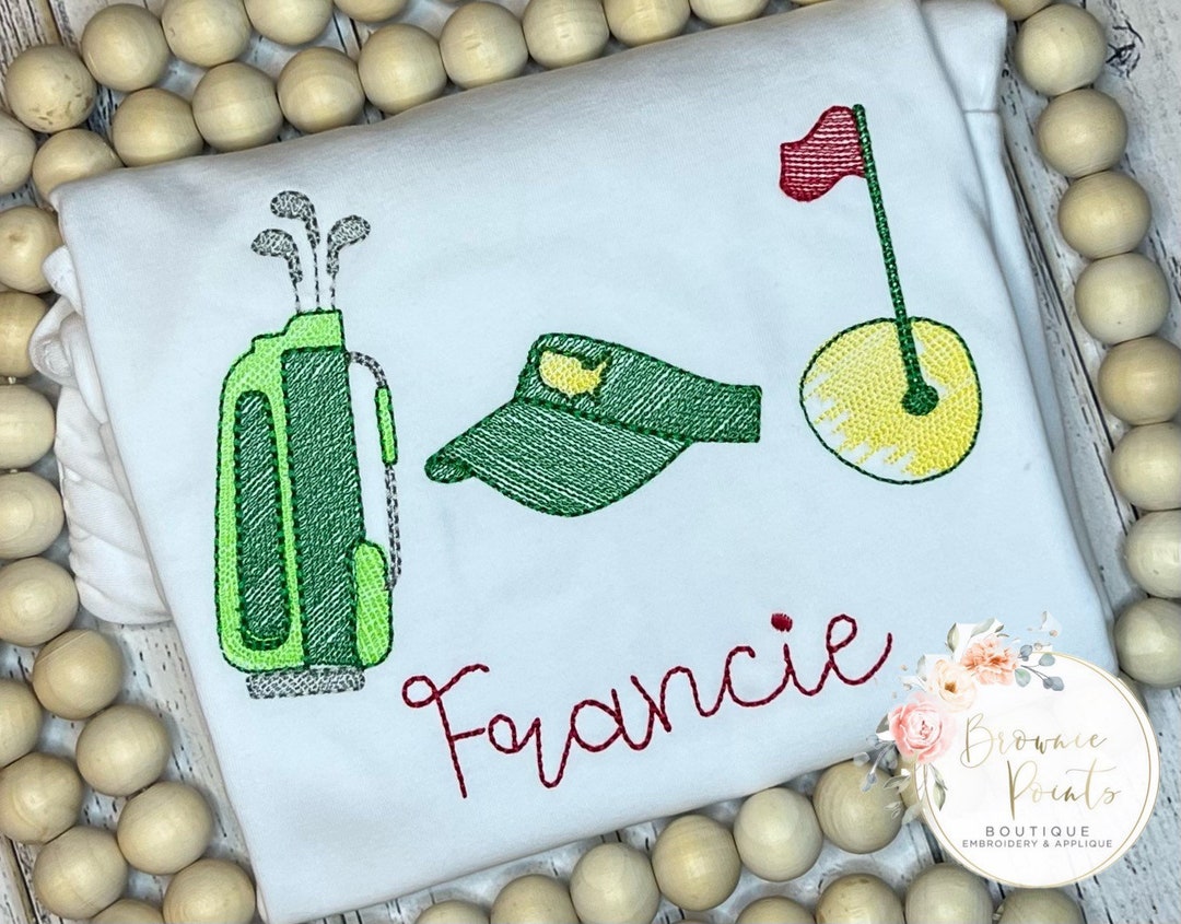 Golf Trio, Embroidered Personalized Golf Shirt Girls Ruffle Shirt ...